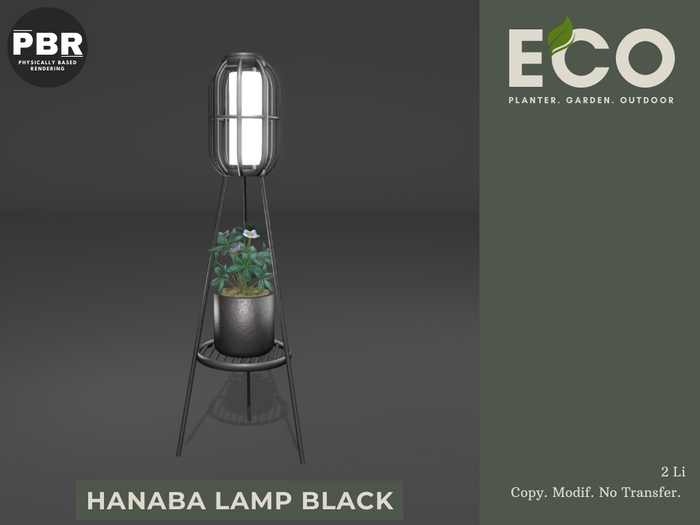 Second Life Marketplace - Eco - Hanaba Lamp Black